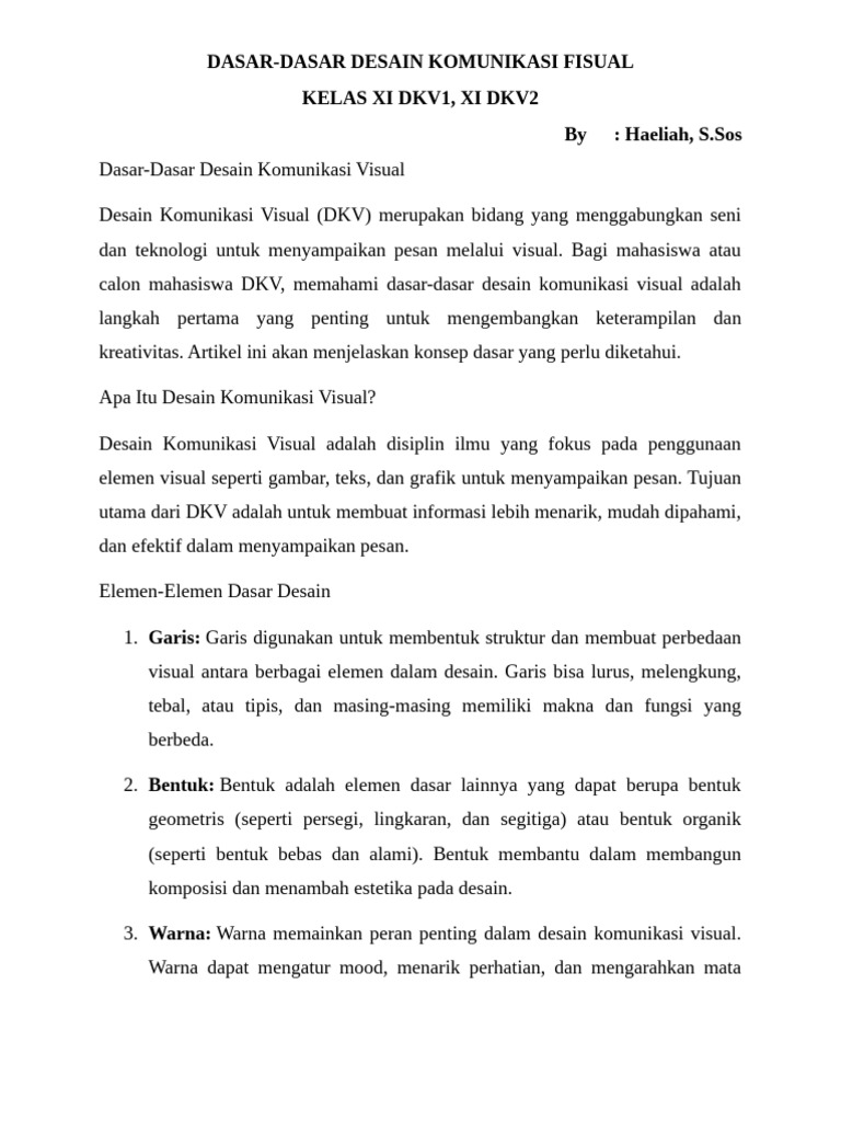 Dasar Dasar DKV | PDF