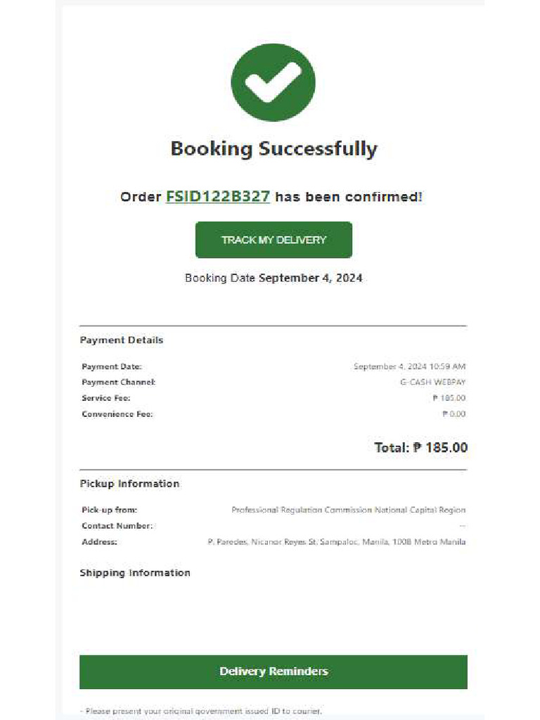 Ventura - FSI Booking Summary | PDF