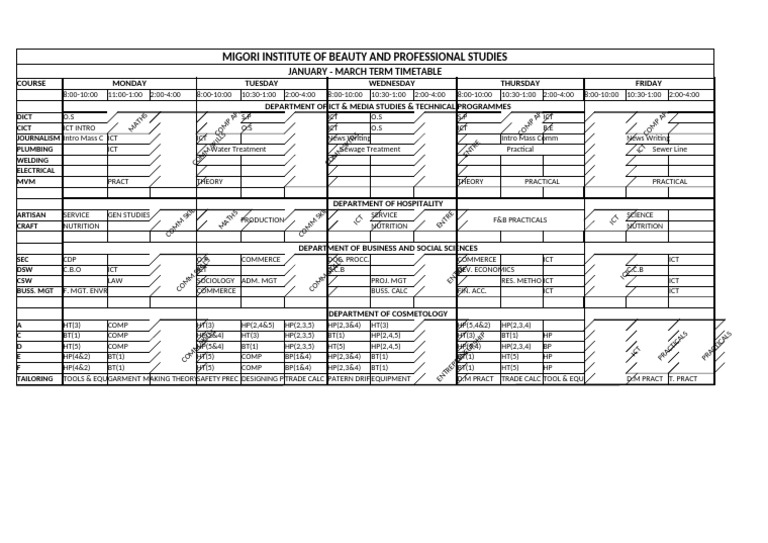 Jan Timetable1 | PDF