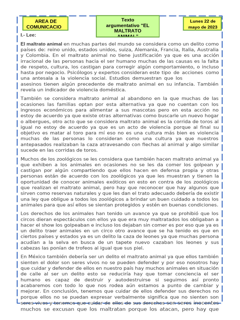 PRACTICA-46-COM-tex.argu-lunes 22 de mayo | PDF