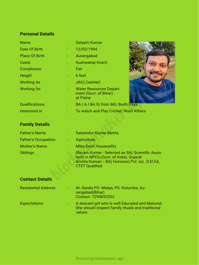 Biodata | PDF