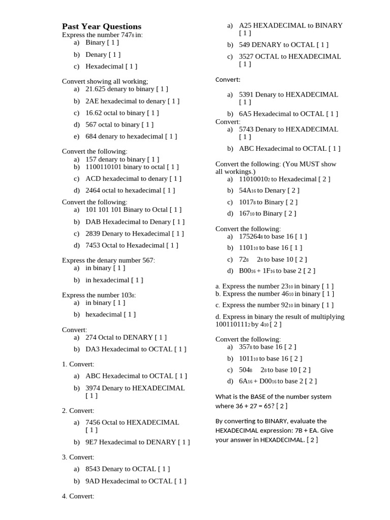 Maths Past Year Questions | PDF