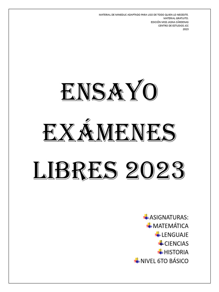 Ensayos 6to Basico Exámenes Libres 2023 | PDF | Energía renovable | Agua