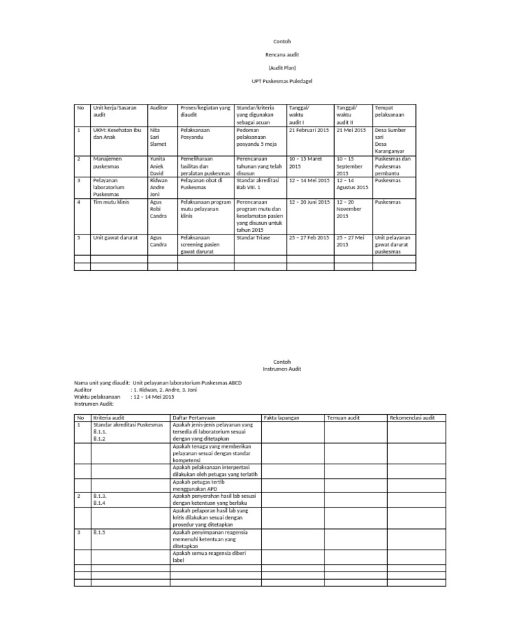 Contoh Audit Plan | PDF