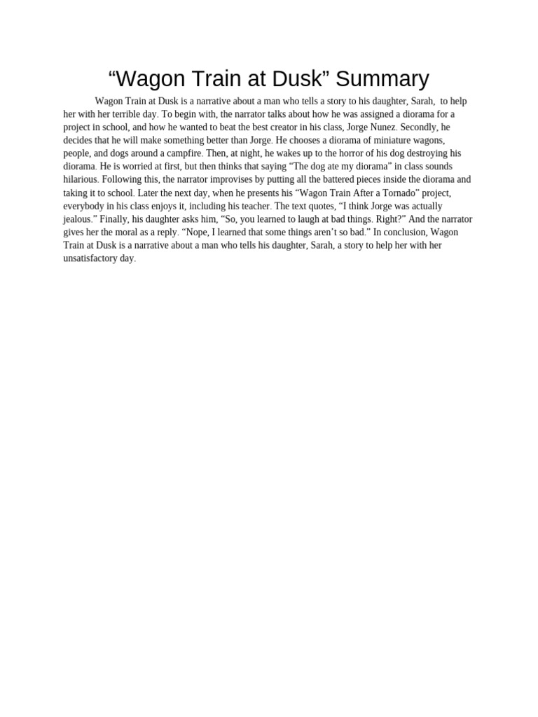 Wagon Train at Dusk Summary | PDF
