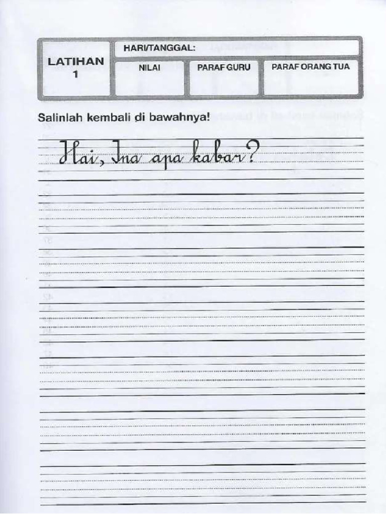Latihan Menulis Halus Kelas 3 | PDF