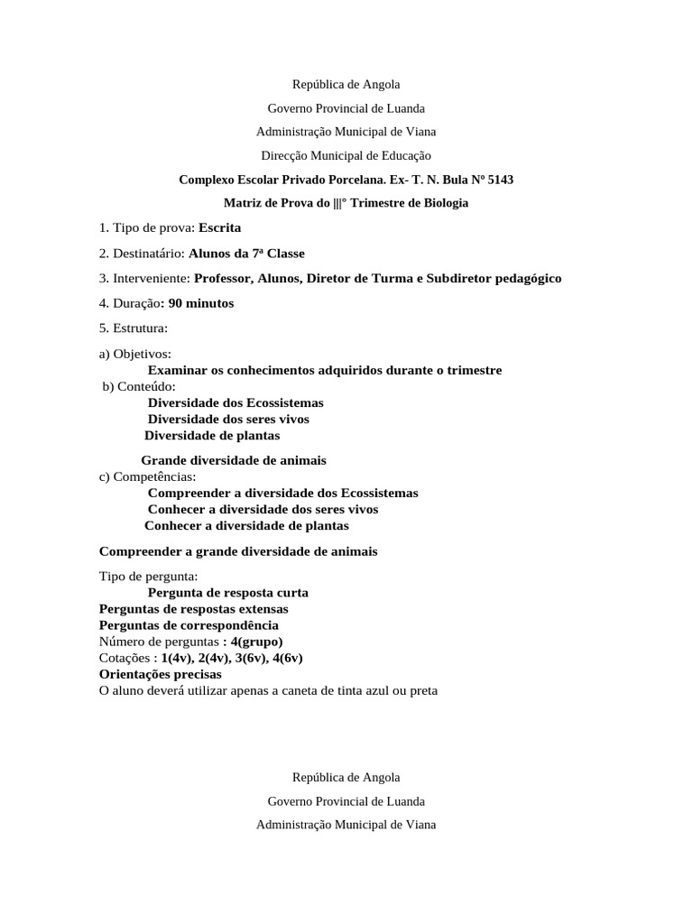 Matriz Bio 3 '7,8 e 9 | PDF