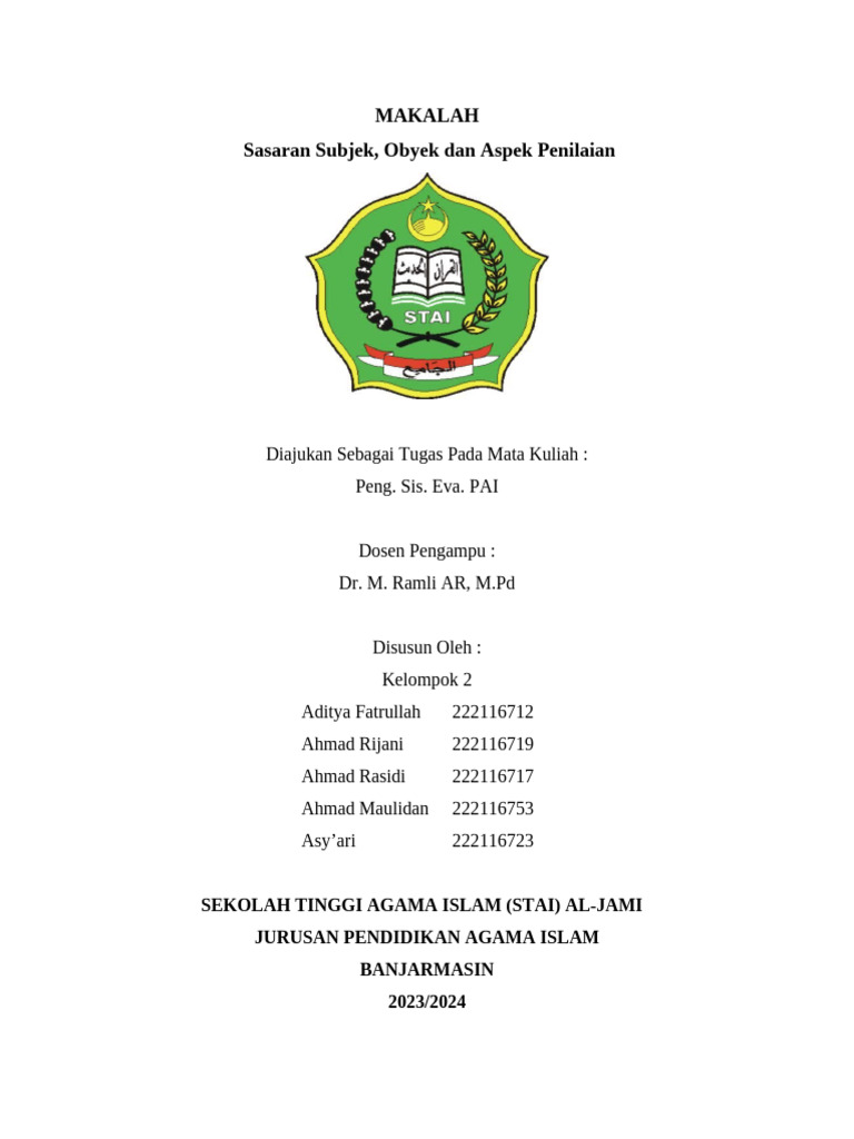 Makalah - Sis - Peng.pai Kelompok 2 | PDF