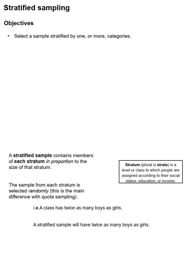 Chapter 1 8 Stratified Sampling Pdf