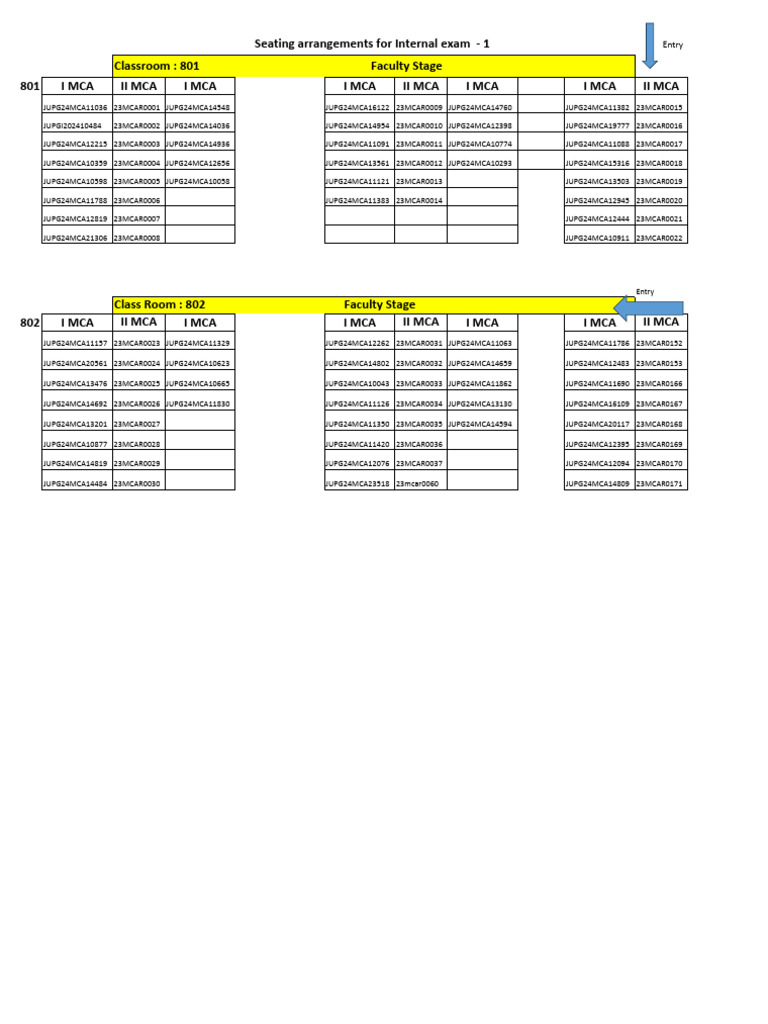 Seating Arrangment - Mca | PDF