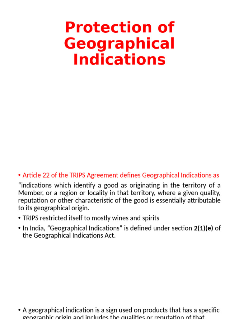 Geographical Indications | PDF