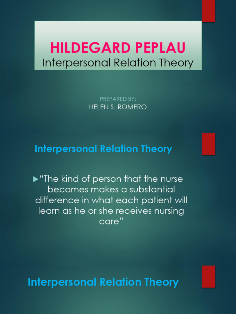 HILDEGARD PEPLAU Interpersonal Relation Theory | PDF