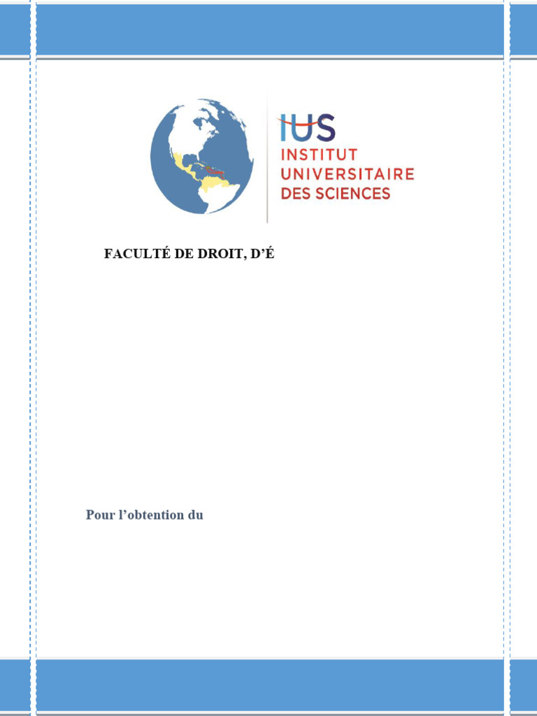 Memoire IUS de Beslin SAINVIL | PDF