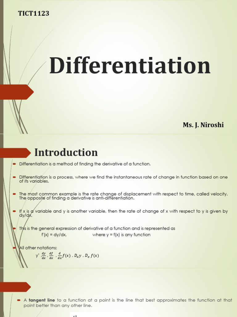 Differentiation | PDF