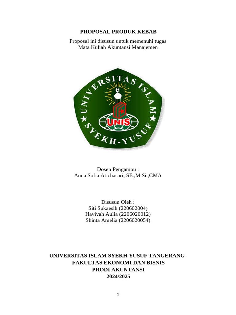 Proposal Produk Kebab Kelompok 5 | PDF
