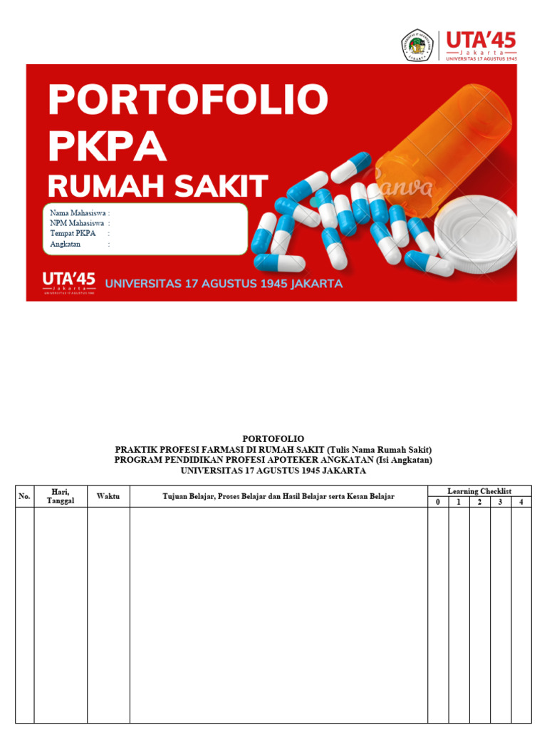 Portofolio Pkpa Rumah Sakit | PDF
