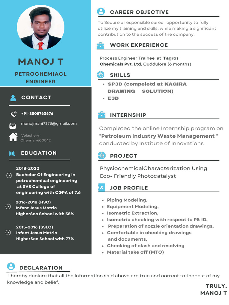 Manoj T Resume D | PDF