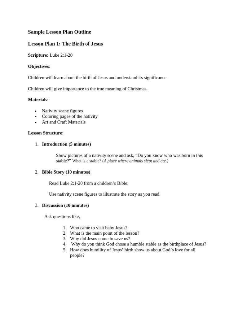 Lesson 1 The Birth of Jesus | PDF