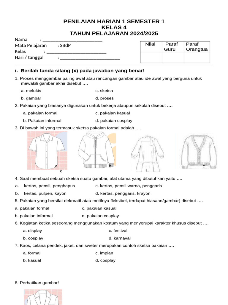 PH 1 SBDP Kelas 4 | PDF