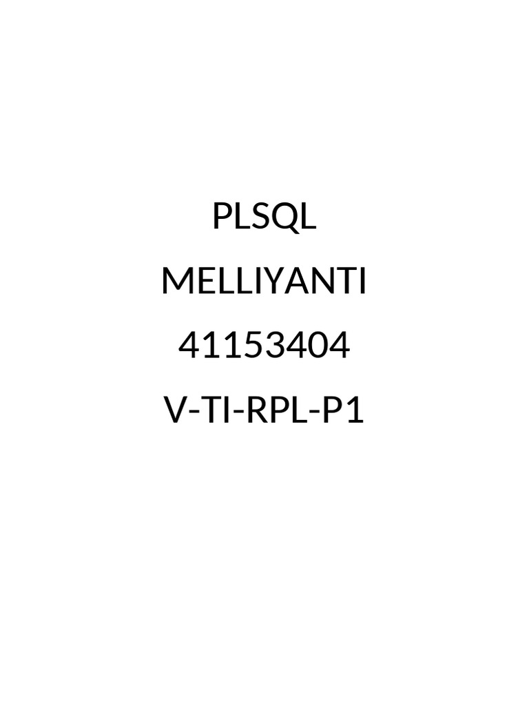 PLSQL V-RPL-P1 Lat 4 - HR 41153404 Melliyanti | PDF