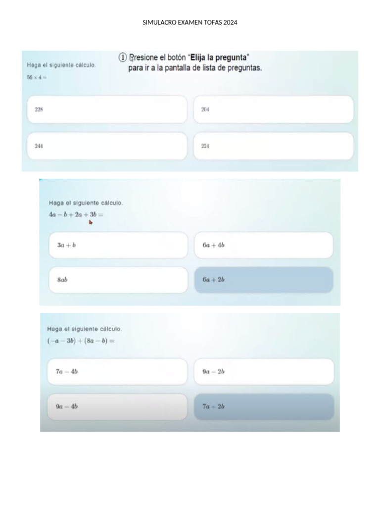 EXAMEN TOFAS 2024 | PDF
