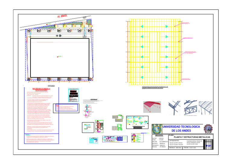 Planos de Estructura Metálica para Techo | PDF | Soldadura | Construcción