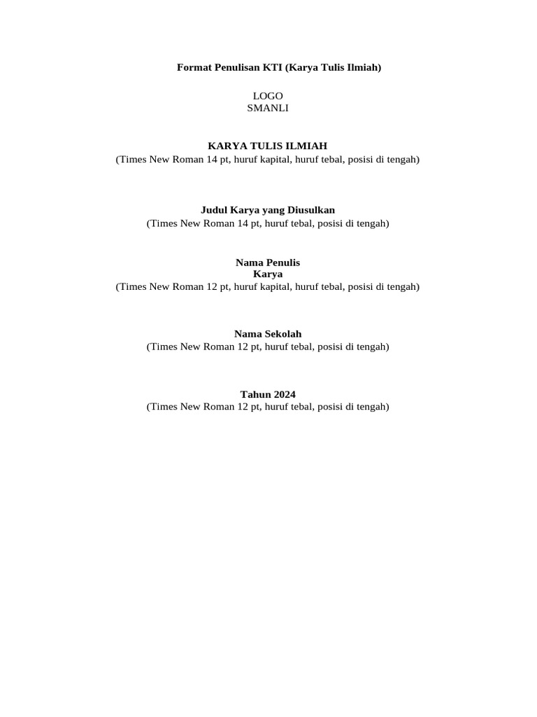 Format Penulisan KTI | PDF