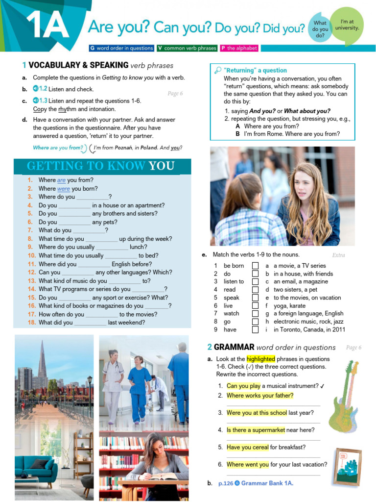 File 1A Are You Can You Do You Did You | PDF