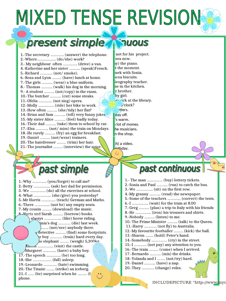 Mixed Tense Revision - 36880 | PDF