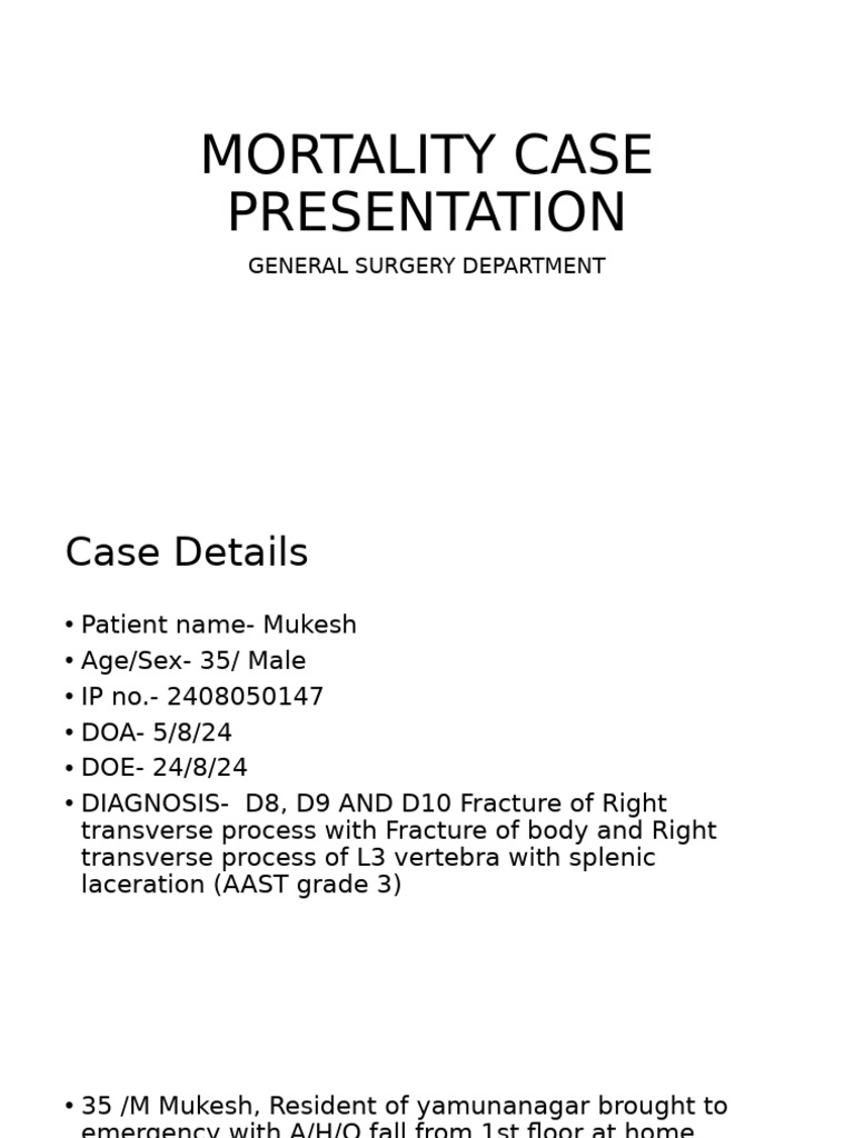 Mortality Meet August | PDF