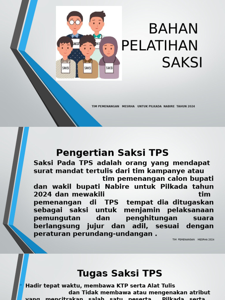 Bahan Pelatihan Saksi | PDF
