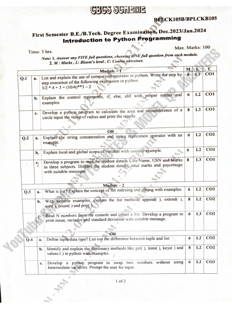Introduction To Python Programming | PDF