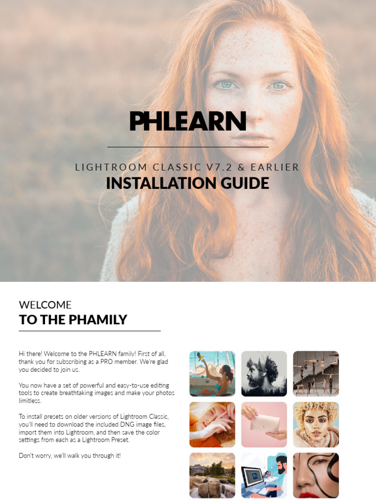 PHLEARN-Lightroom Classic V7.2 & Earlier-Install Guide | PDF