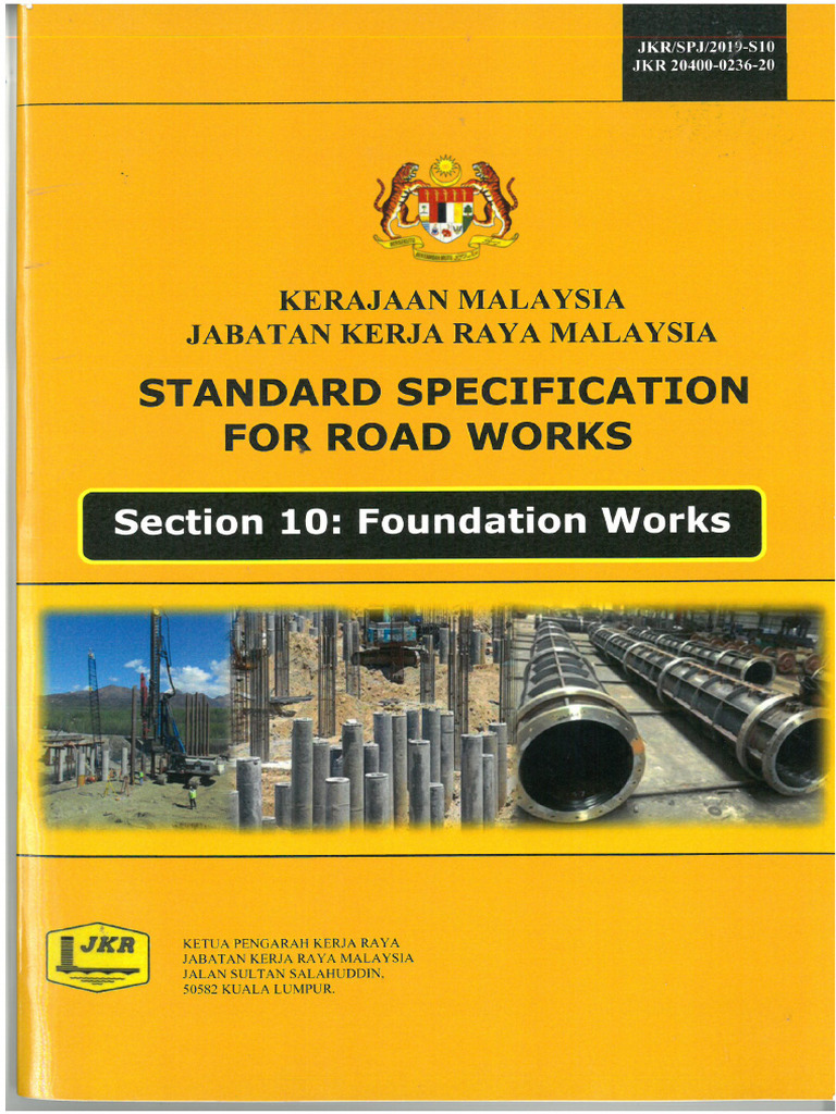 Section 10 - Foundation Works - JKR - SPJ - 2019-s10 | PDF