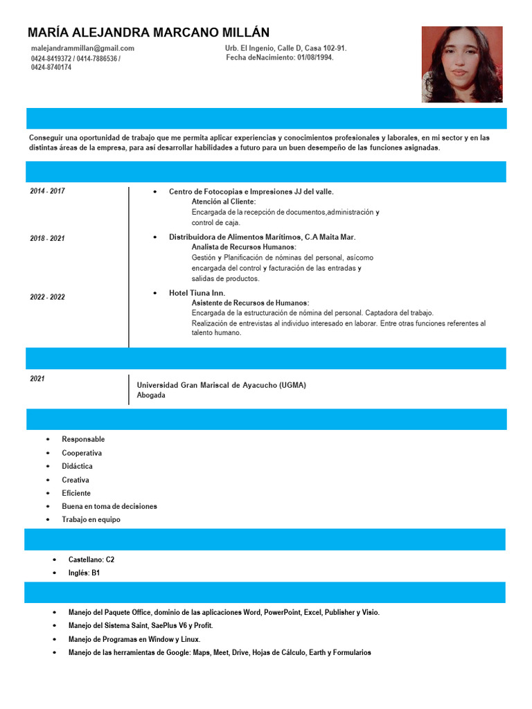 CV Maria Alejandra | PDF