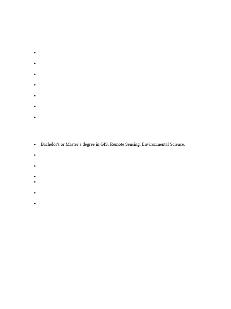 Job Description GIS and Remote Sensing Specialist | PDF