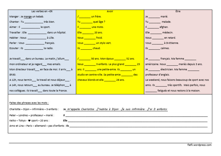 Exercice Au Present de L'indicatif | PDF