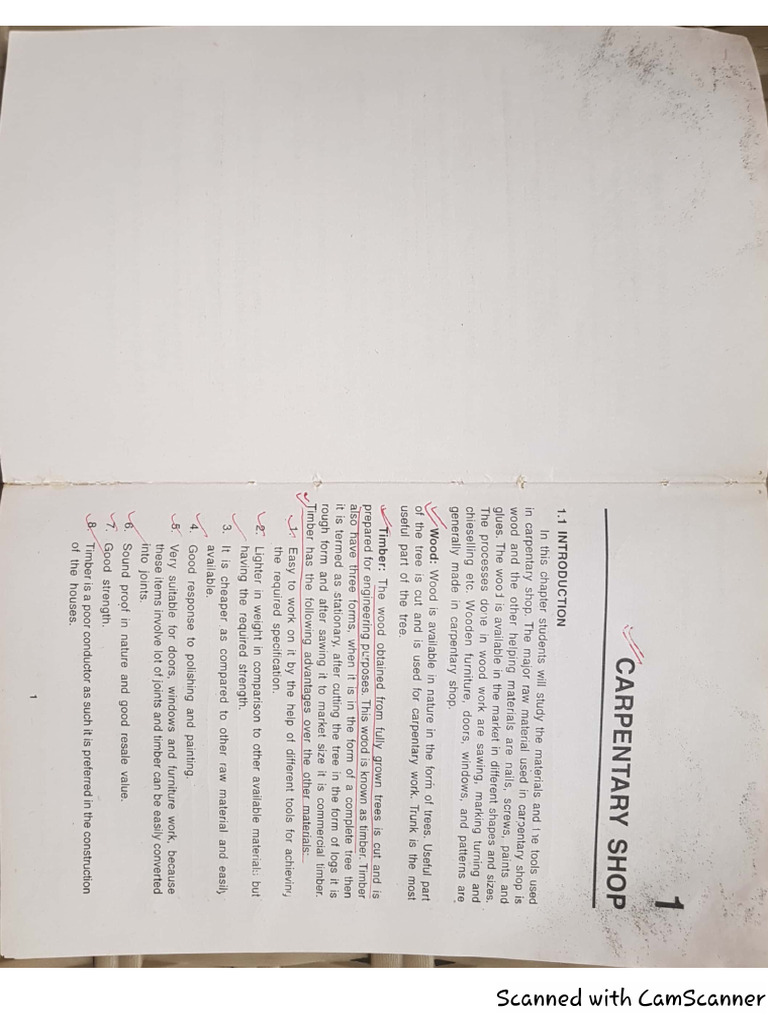 1 - Carpentary Shop - Notes | PDF