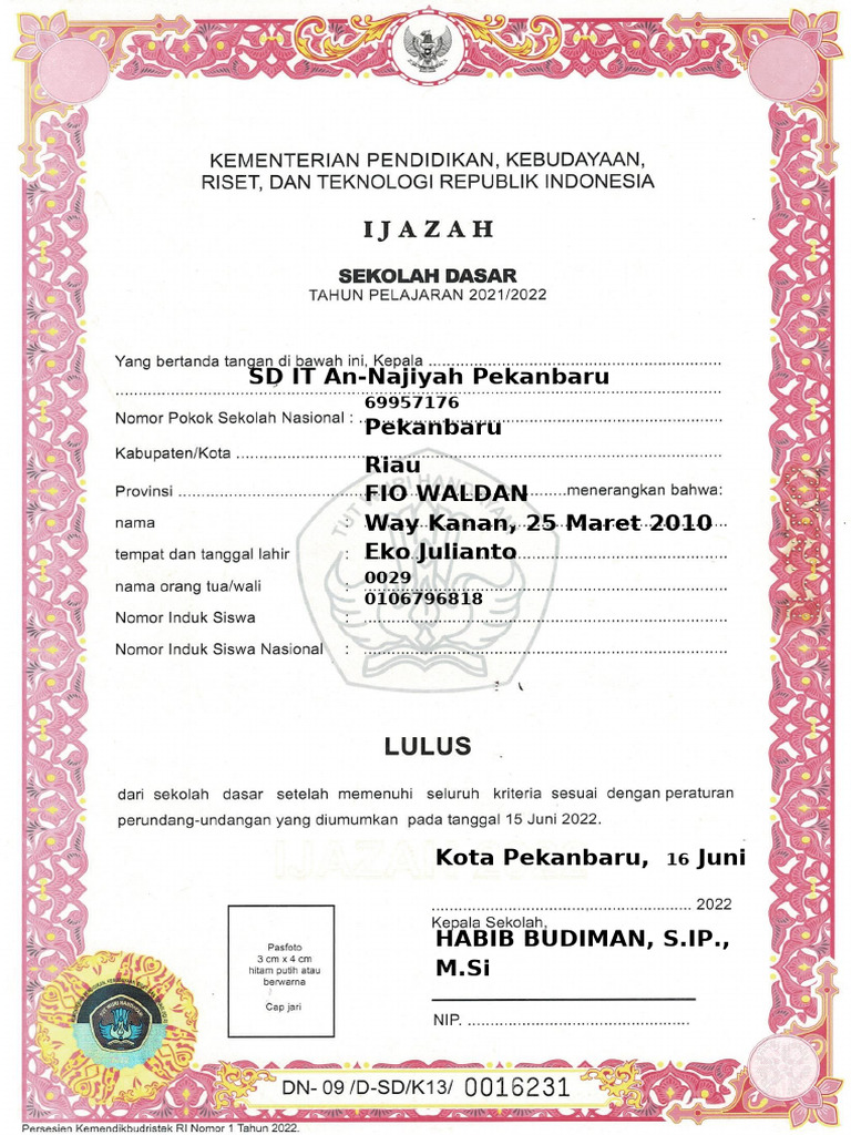 Format Ijazah Ori | PDF