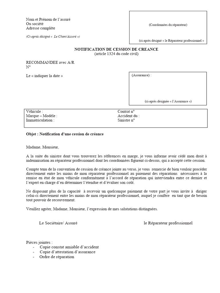 Cession Creance FFC | PDF | Business | Finance & Money Management