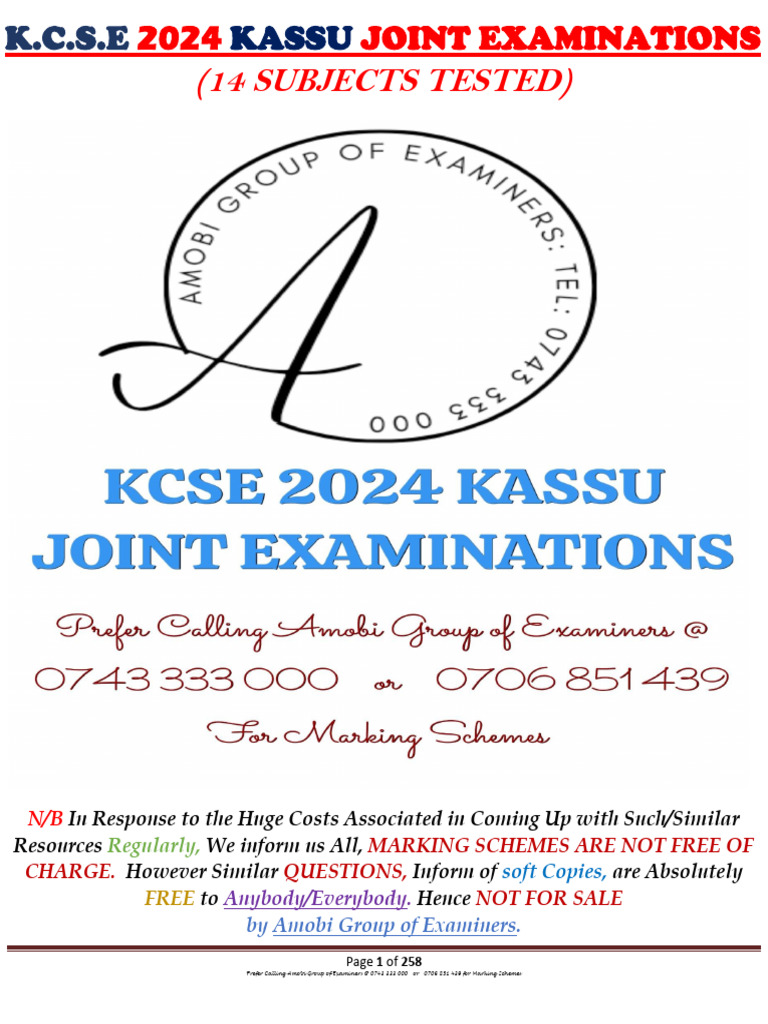 KCSE 2024 KASSU JOINT Q | PDF
