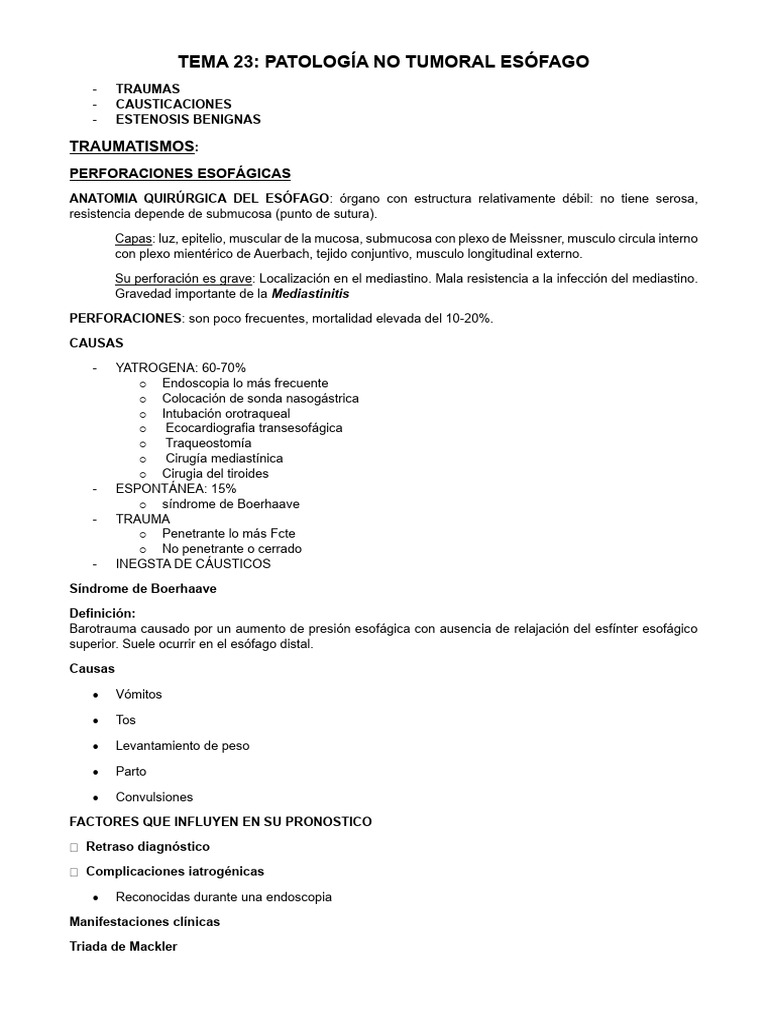 Perforación Esofágica | PDF