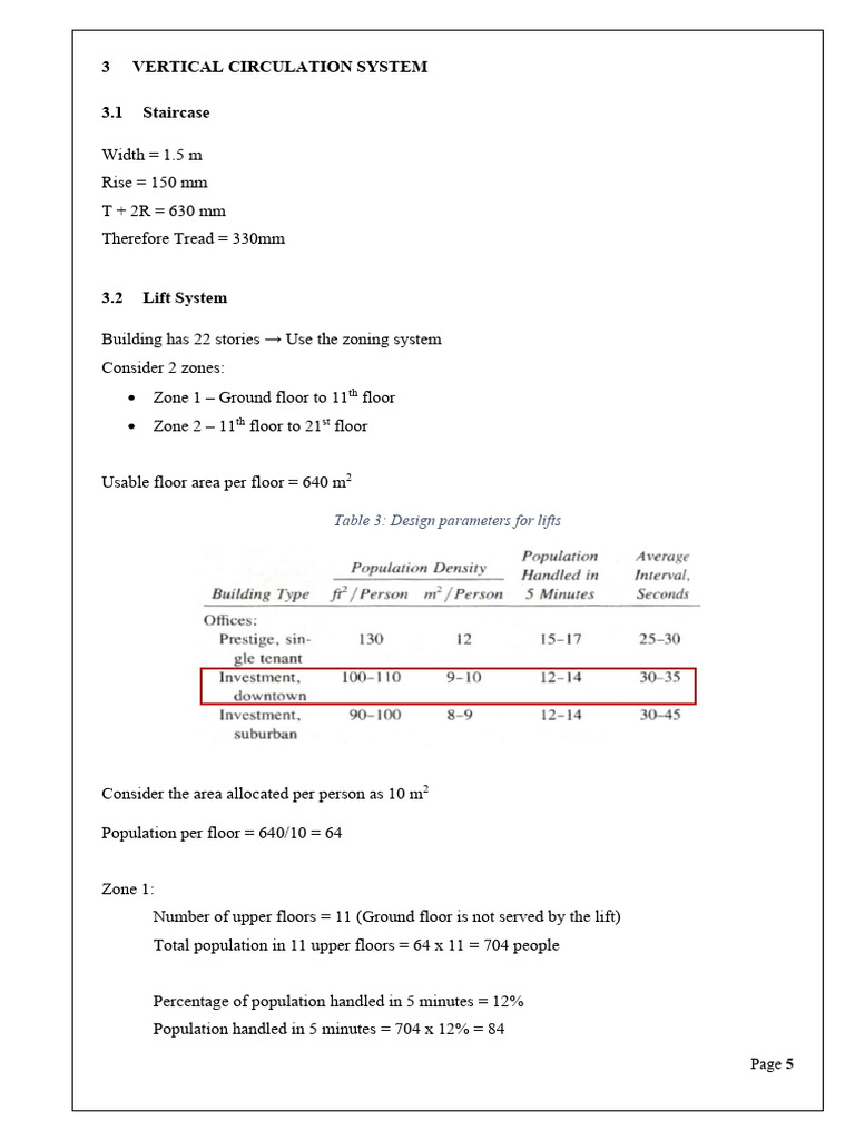 3 Vertical Circulation System 3.1 Staircase: Table 3: Design Parameters For Lifts | PDF