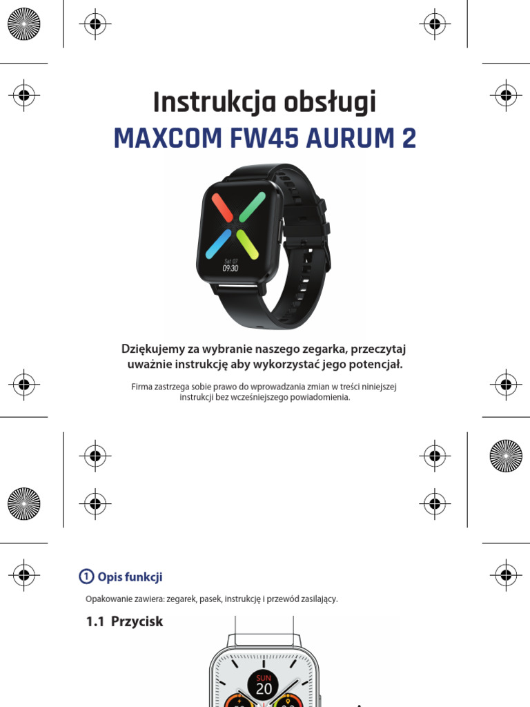 Instrukcja Obslugi MAXCOM FW45 Aurum 2 | PDF