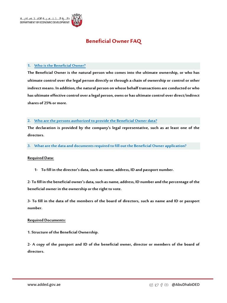 Beneficial Owner FAQ | PDF