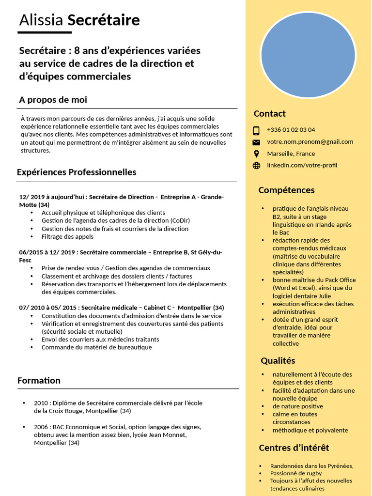 CV Secretaire | PDF