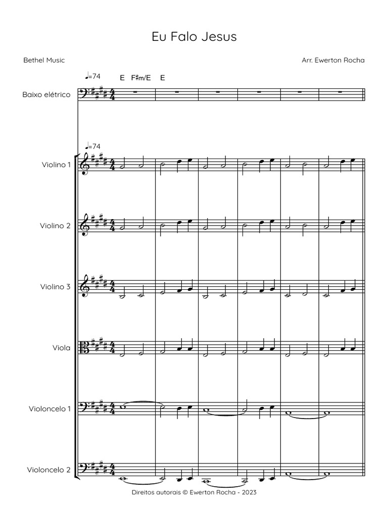 Eu Falo Jesus - Partituras e Partes | PDF | Instrumentos de corda ...