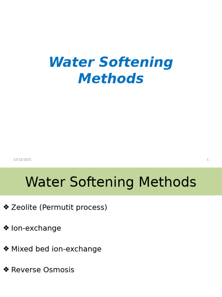 Module 7a - Water Softening Methods | PDF