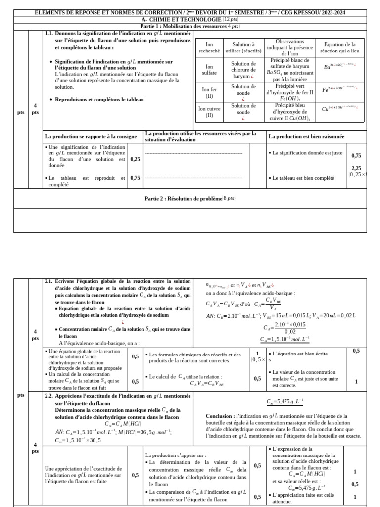Ceg Kpessou Corrige PCT 3e 2024 | PDF