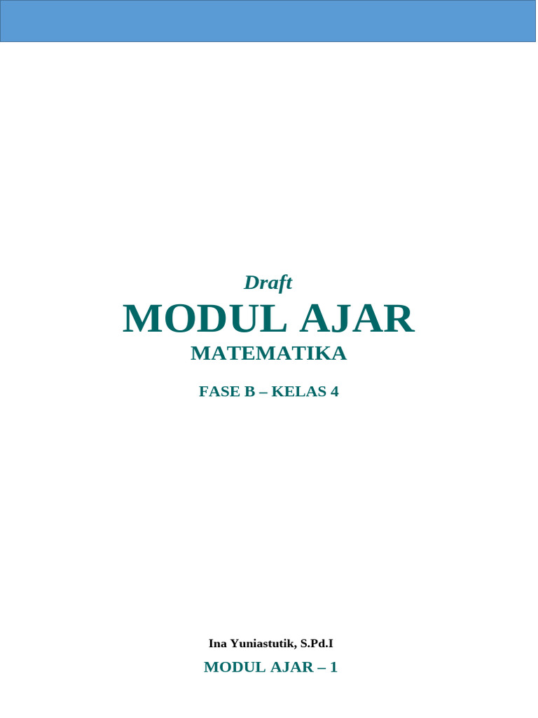 Modul Matematika Kelas 4 | PDF